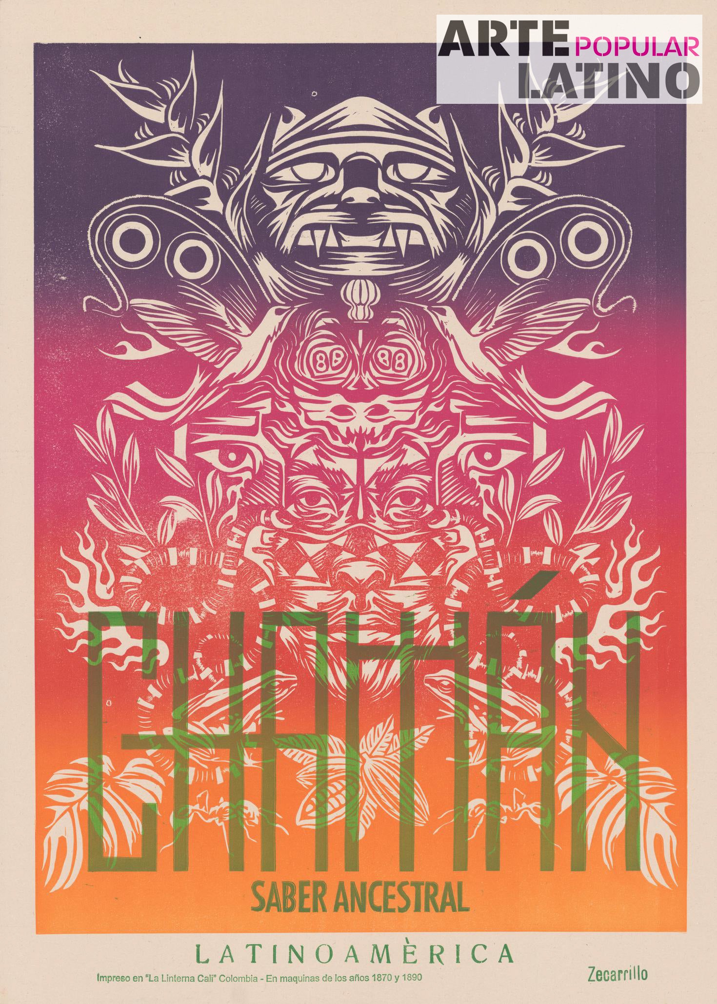 "Chamán", by ZECARRILLO, 2023 - Open Edition, Linoprint, Poster, Latin ...